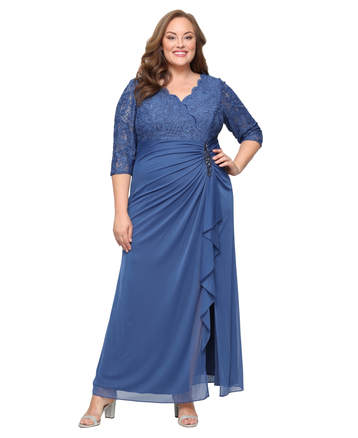 Click here for Alex Evenings Plus Size Embellished Empire-Waist G... prices