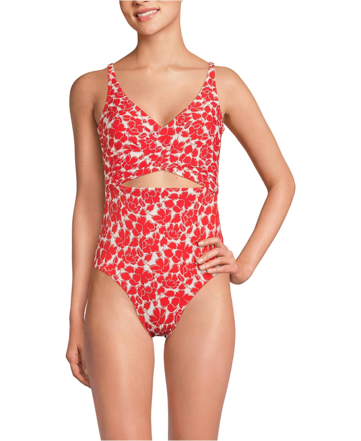 Click here for Lands End Womens Wrap Monokini High Leg One Piece... prices