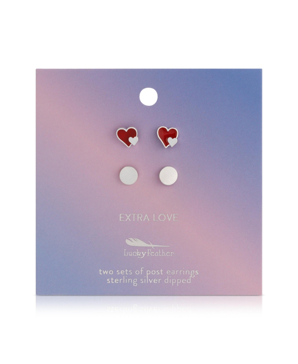 Click here for Lucky Feather Earring Set - 2 pr - Hearts/rounds (... prices