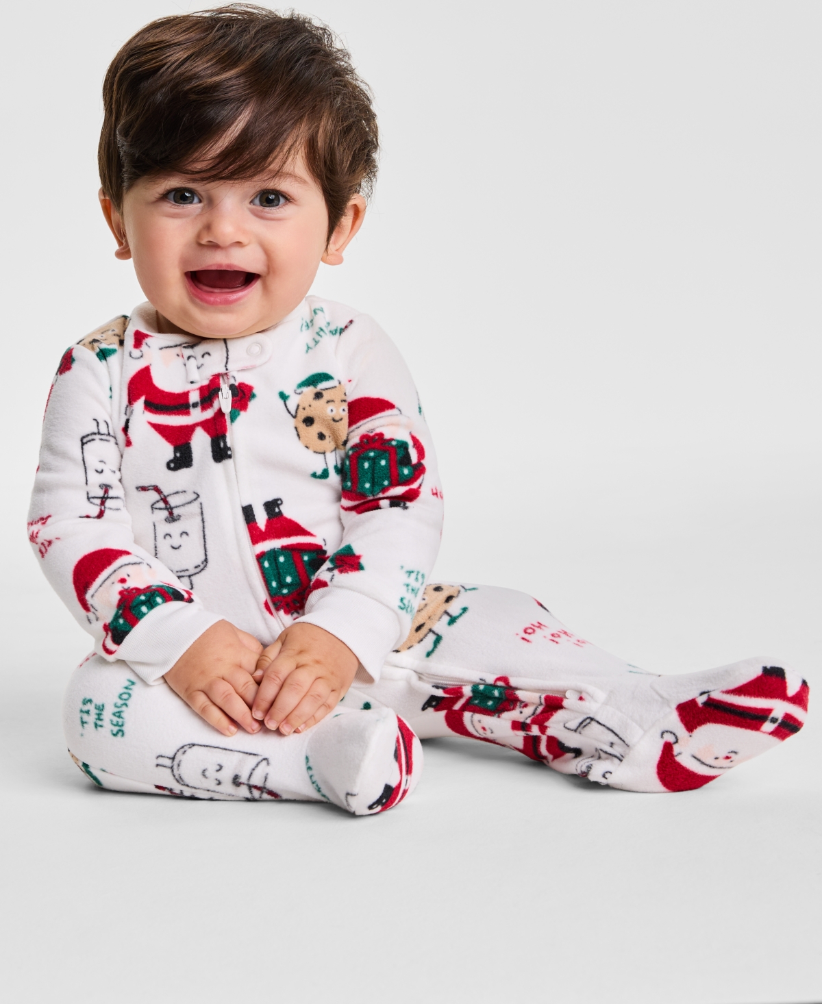 Click here for Carters Baby Boys or Baby Girls Santa Print Loose-... prices