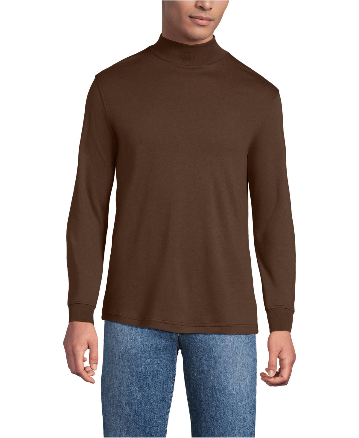 Click here for Lands End Mens Cotton Supima Mock Turtleneck - Dar... prices