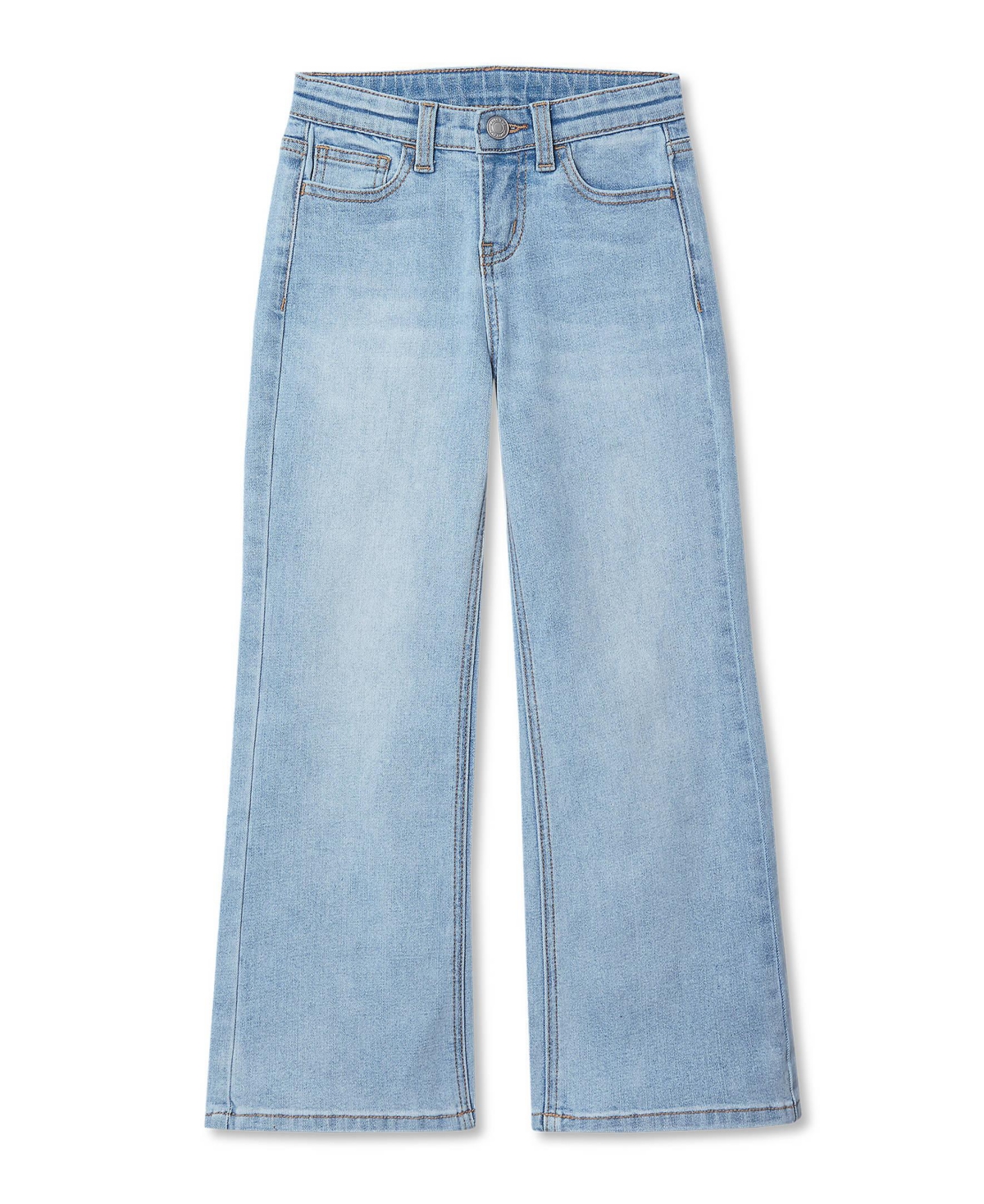 Click here for Lands End Girls Wide Leg Denim Jeans - Shadow blue prices