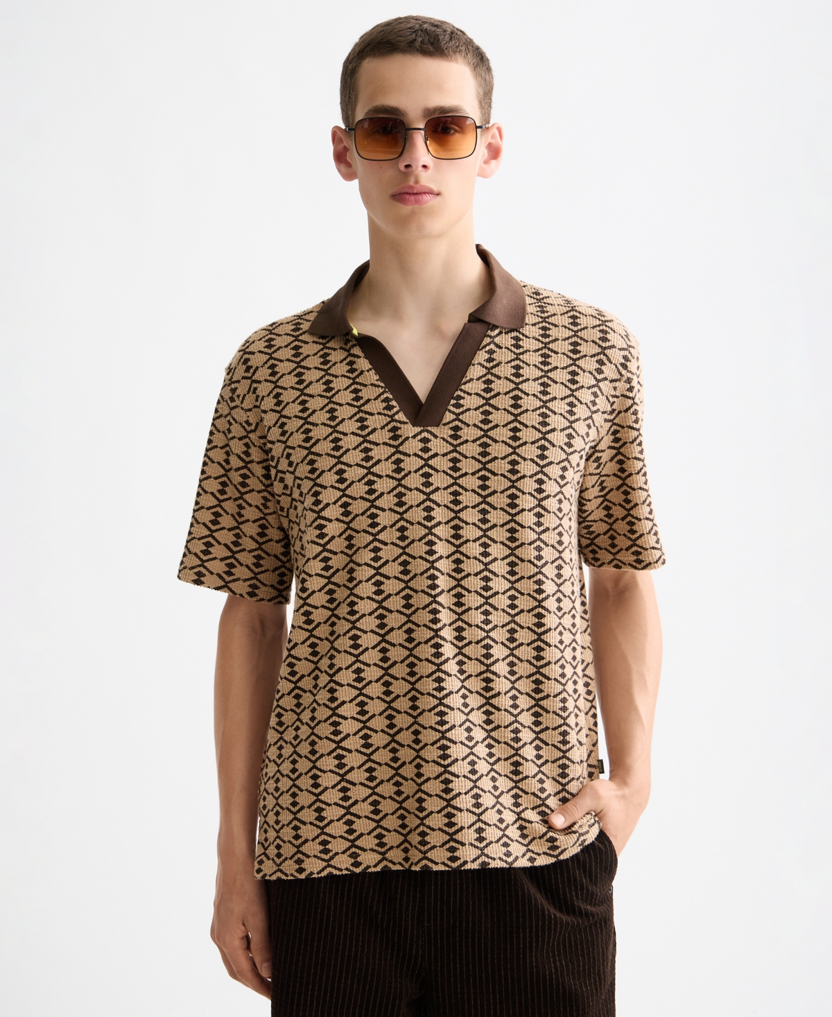 Click here for Scotch & Soda Mens Relaxed Fit Short Sleeve Geo Pr... prices