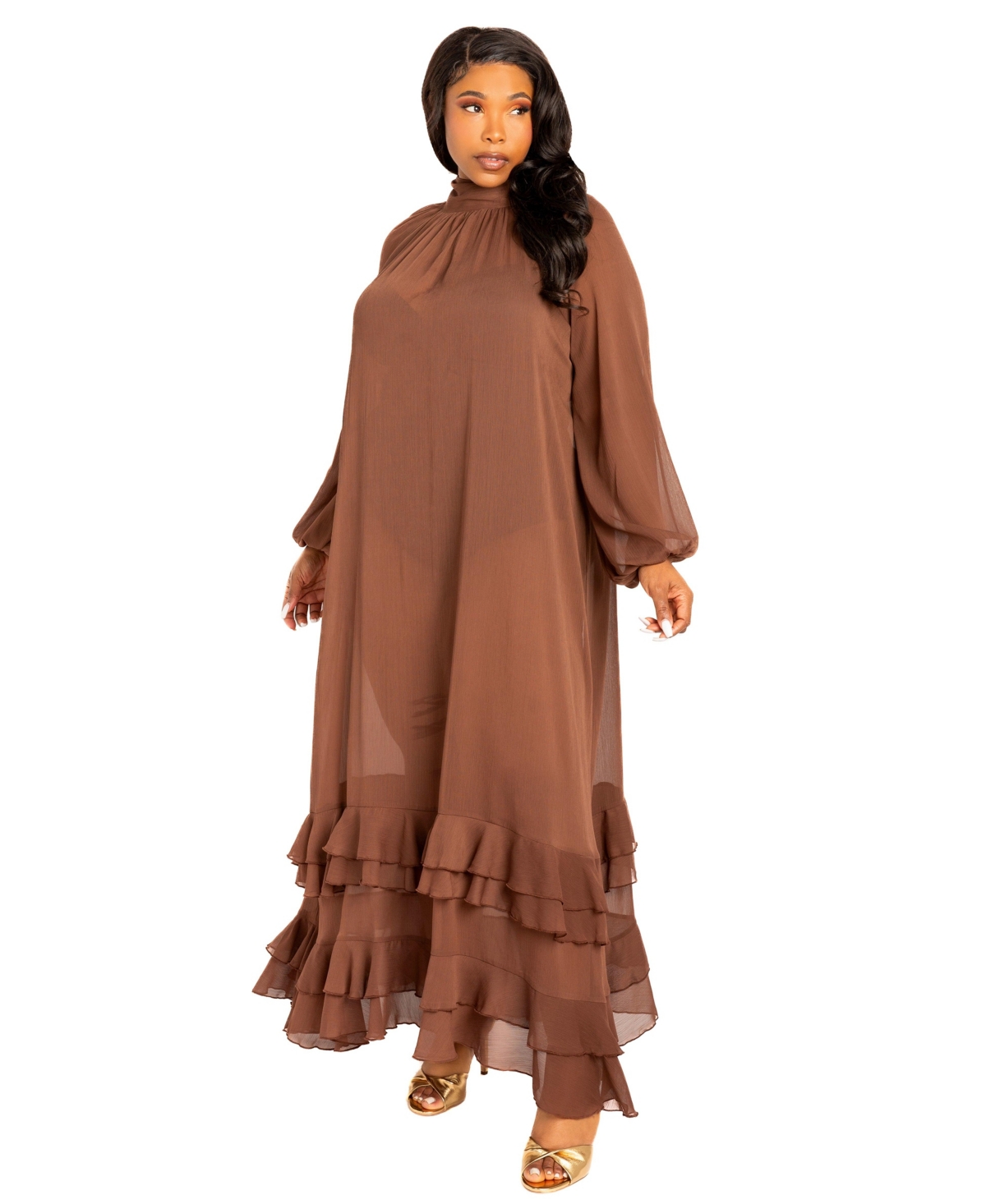 Click here for Buxom Couture Womens Plus Size Tie Neck Chiffon Ma... prices