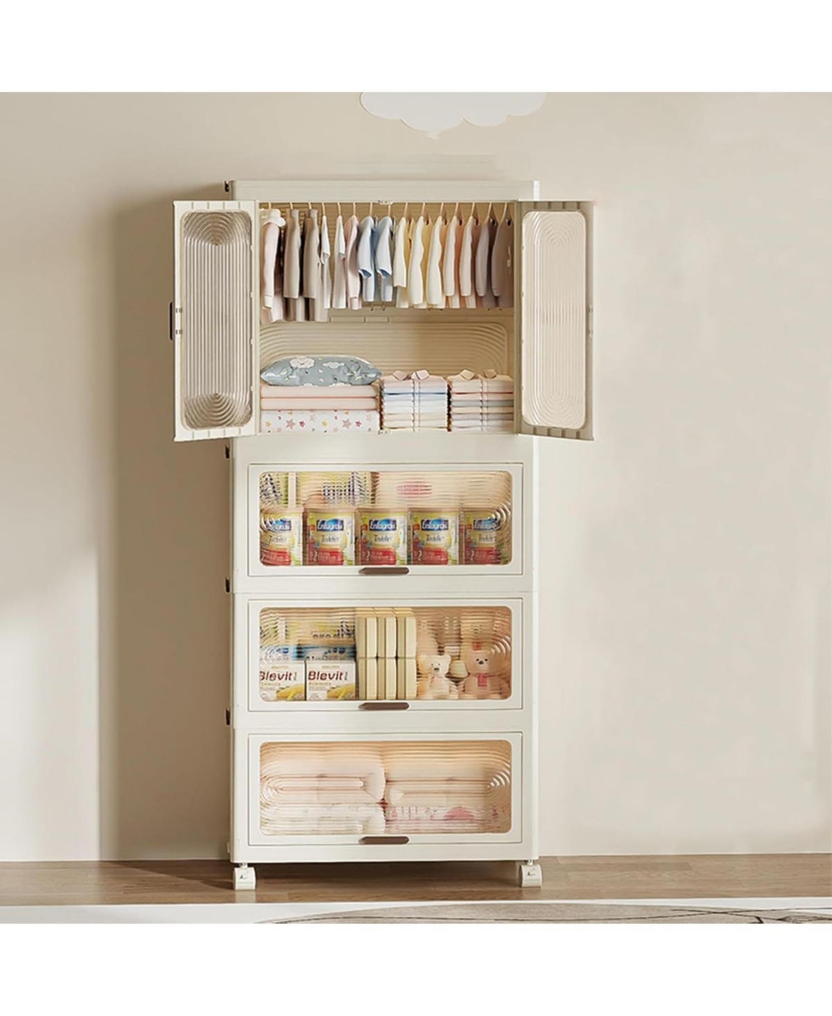 Click here for gaomon 4 Tier Portable Kids Wardrobe Closet with D... prices