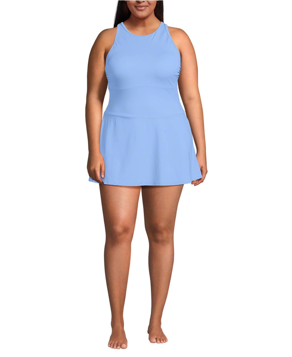 Click here for Lands End Womens Tugless High Neck Swim Dress Swim... prices