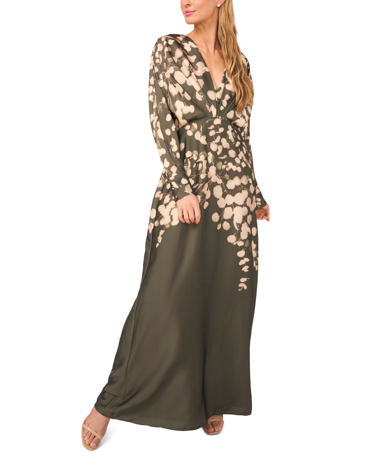 Click here for Parker Womens Pleated Wrap Dolman Sleeve Maxi Dres... prices