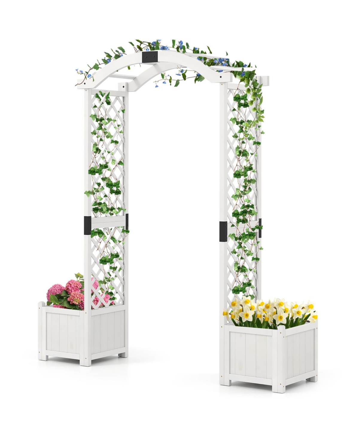 Click here for Gymax Garden Arbor w/ Planter Wooden Planter Arch... prices