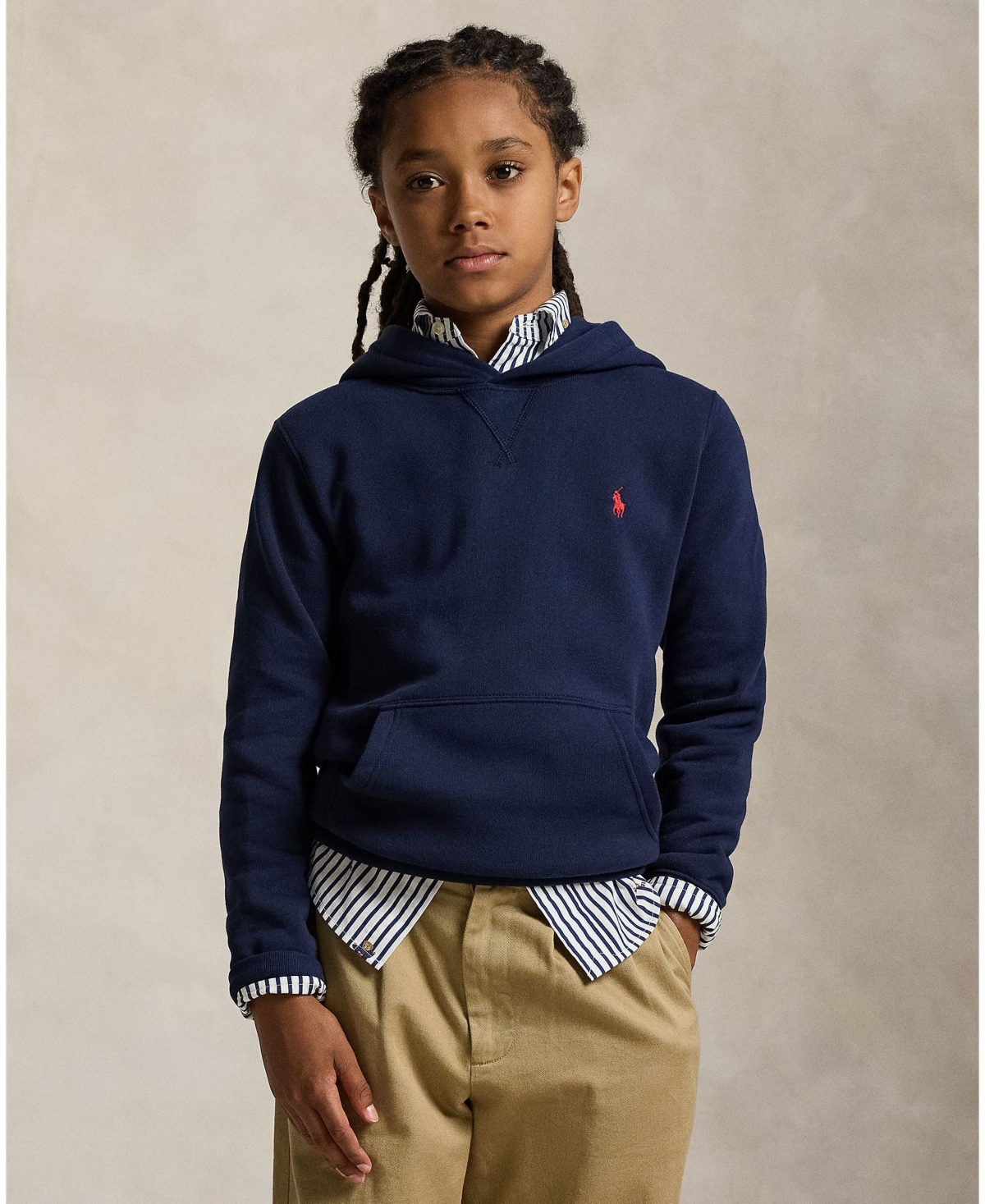Click here for Polo Ralph Lauren Big Boys Fleece Hoodie - Navy prices