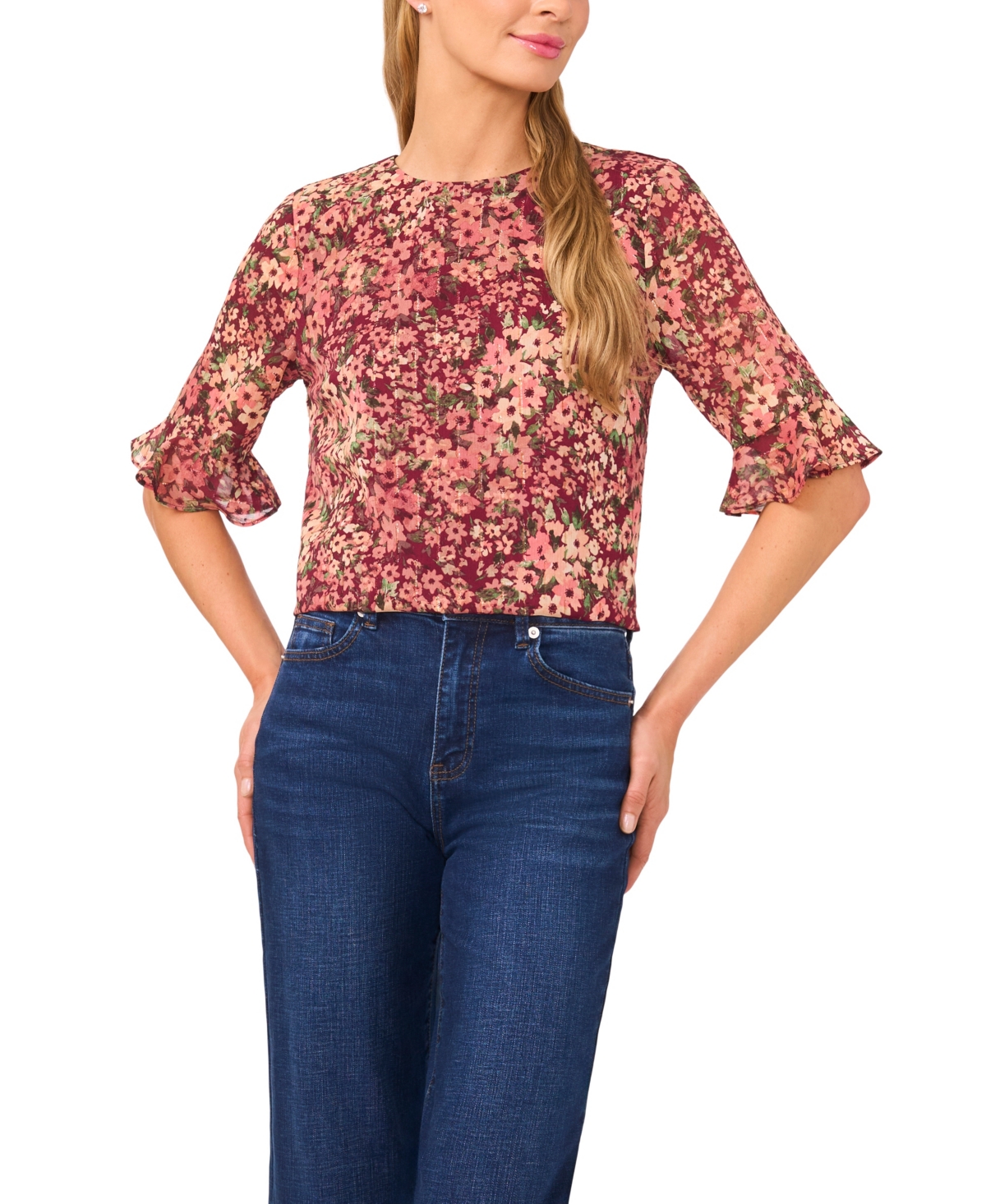 Click here for CeCe Womens Short Sleeve Crewneck Blouse - Fresh B... prices