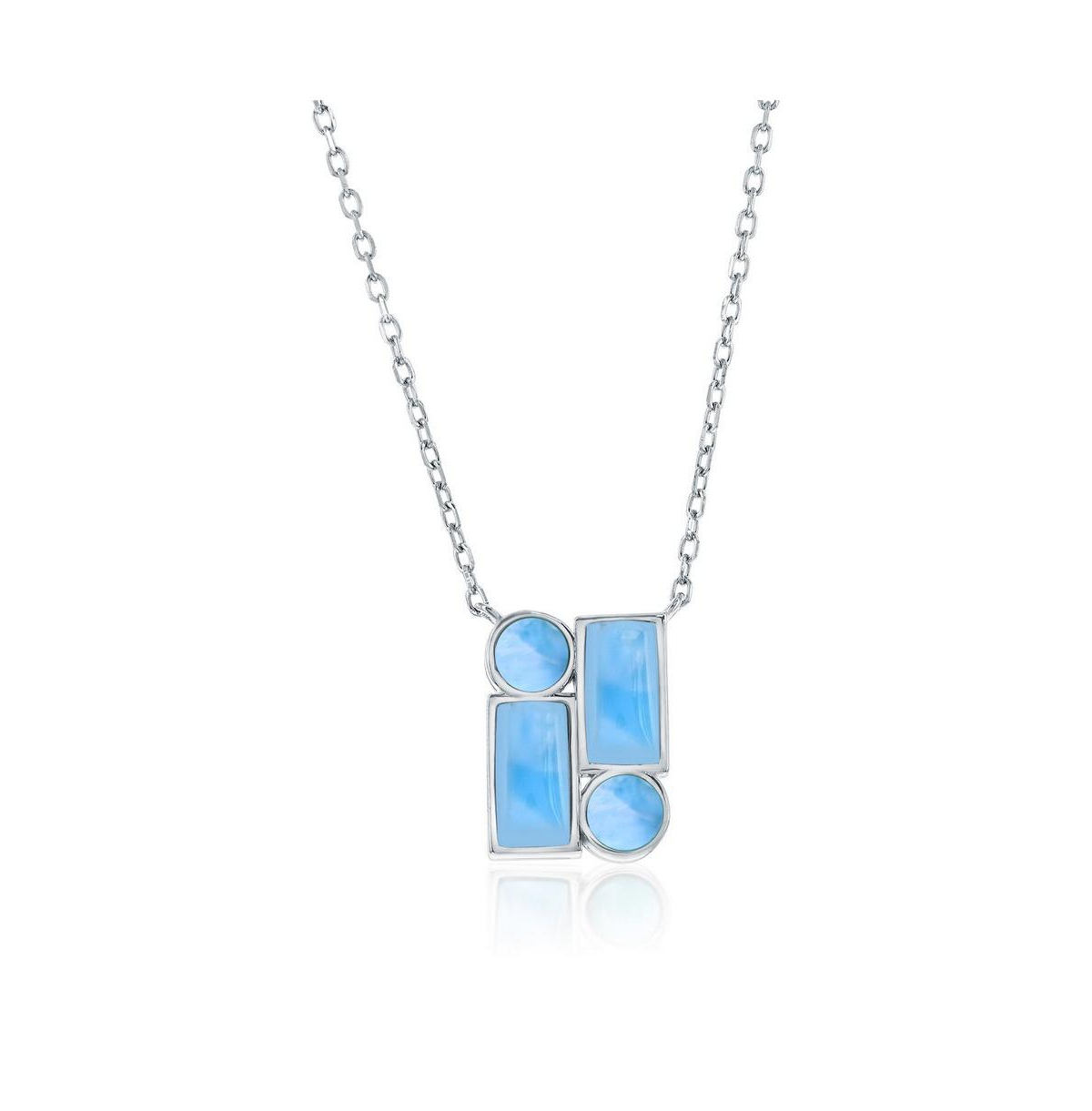 Click here for Sterling Silver  Multi-Shaped Rectangle Larimar Ne... prices