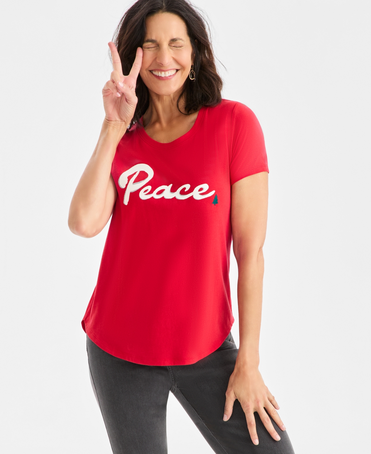 Click here for Style & Co Womens Peace Graphic T-Shirt  Macys Exc... prices