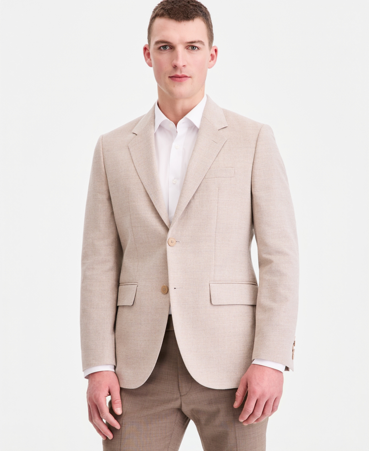 Click here for Hugo by Hugo Boss Mens Modern-Fit Blazer - Beige prices