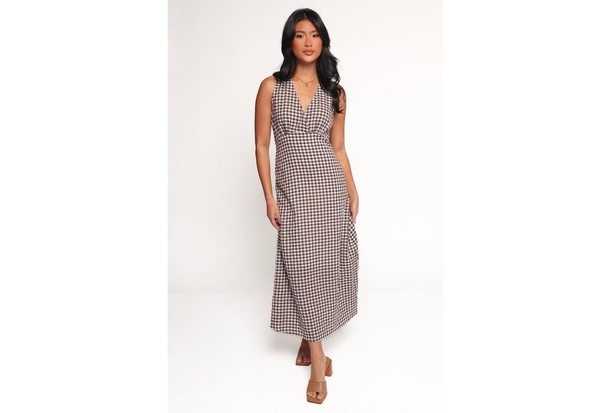 Click here for Petal and Pup Womens Queenie Midi Dress - Brown gi... prices