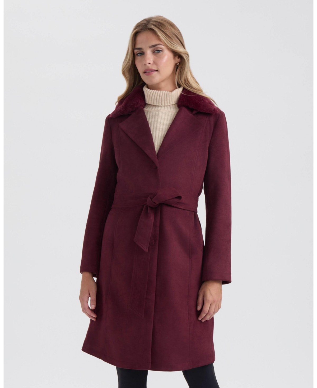 Click here for Ellen Tracy Womens Faux Suede Trench with Detachab... prices