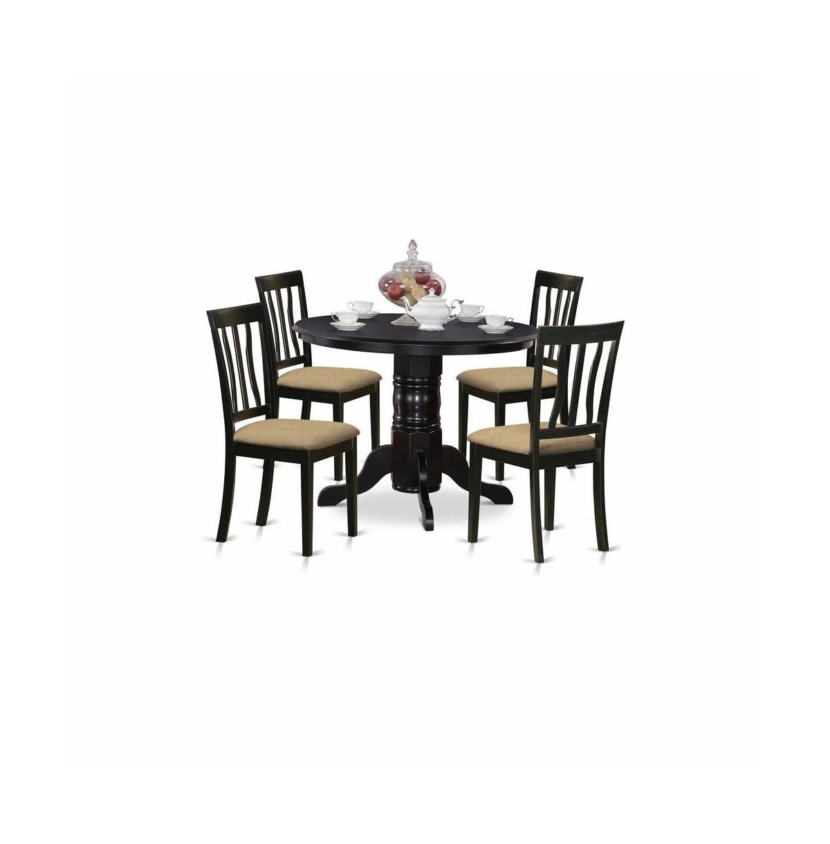 Click here for East West Furniture SHAN5-blk-c 5 Pc Dining room s... prices