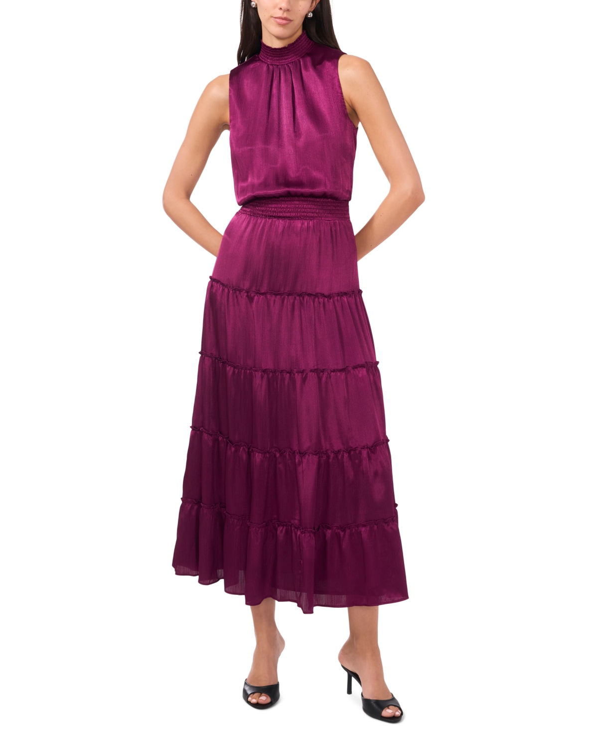 Click here for Msk Petite Sleeveless Midi Dress - Deep Ruby prices