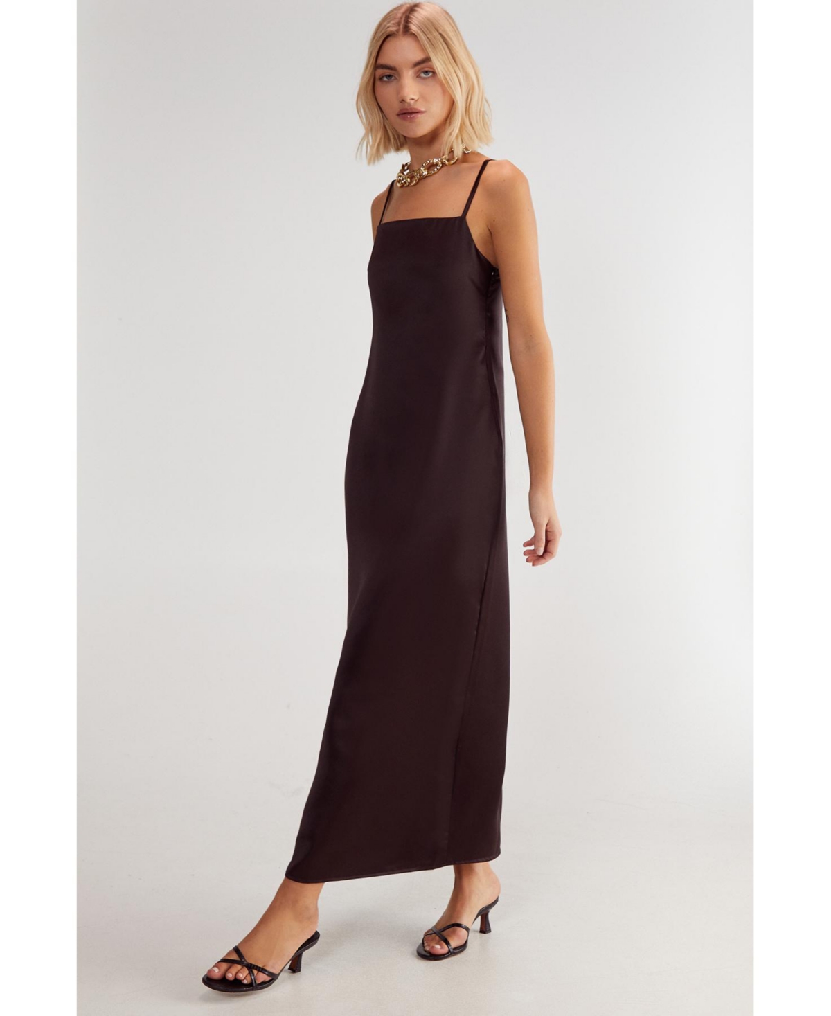 Click here for Nasty Gal Womens Satin Square Neck Maxi Slip Dress... prices