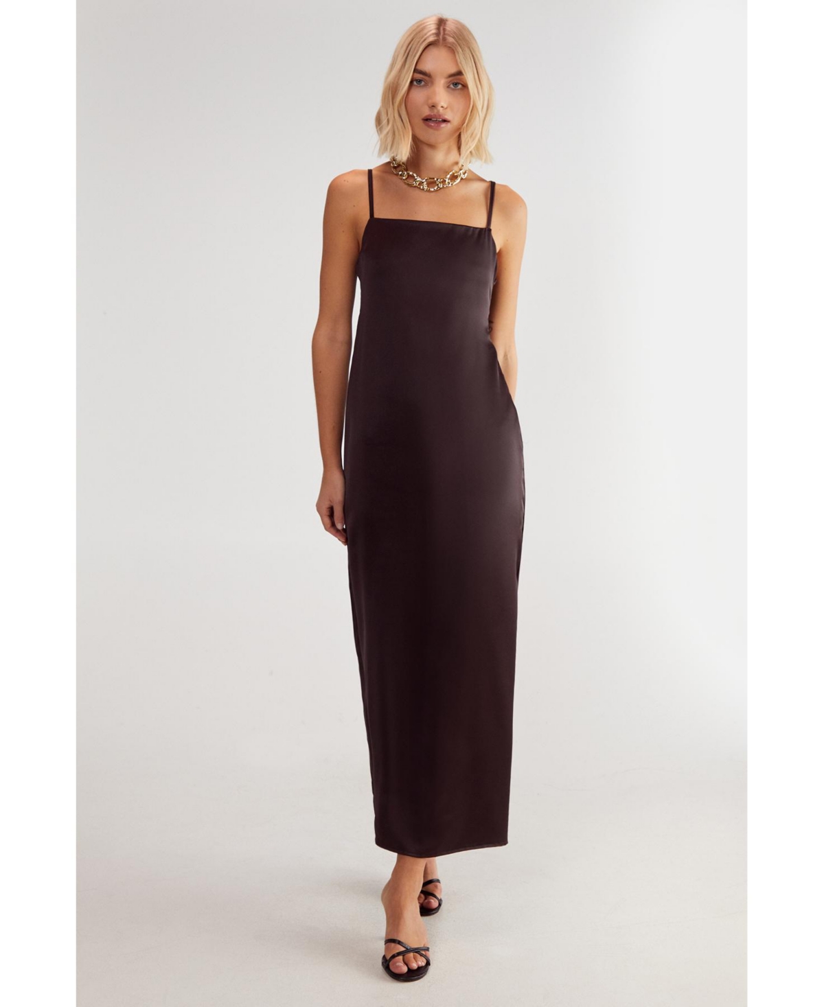 Click here for Nasty Gal Womens Satin Square Neck Maxi Slip Dress... prices
