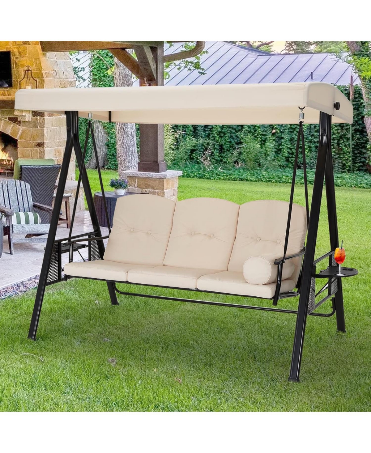 Click here for Aecojoy 3-Seat Porch Swings with Adjustable Canopy... prices