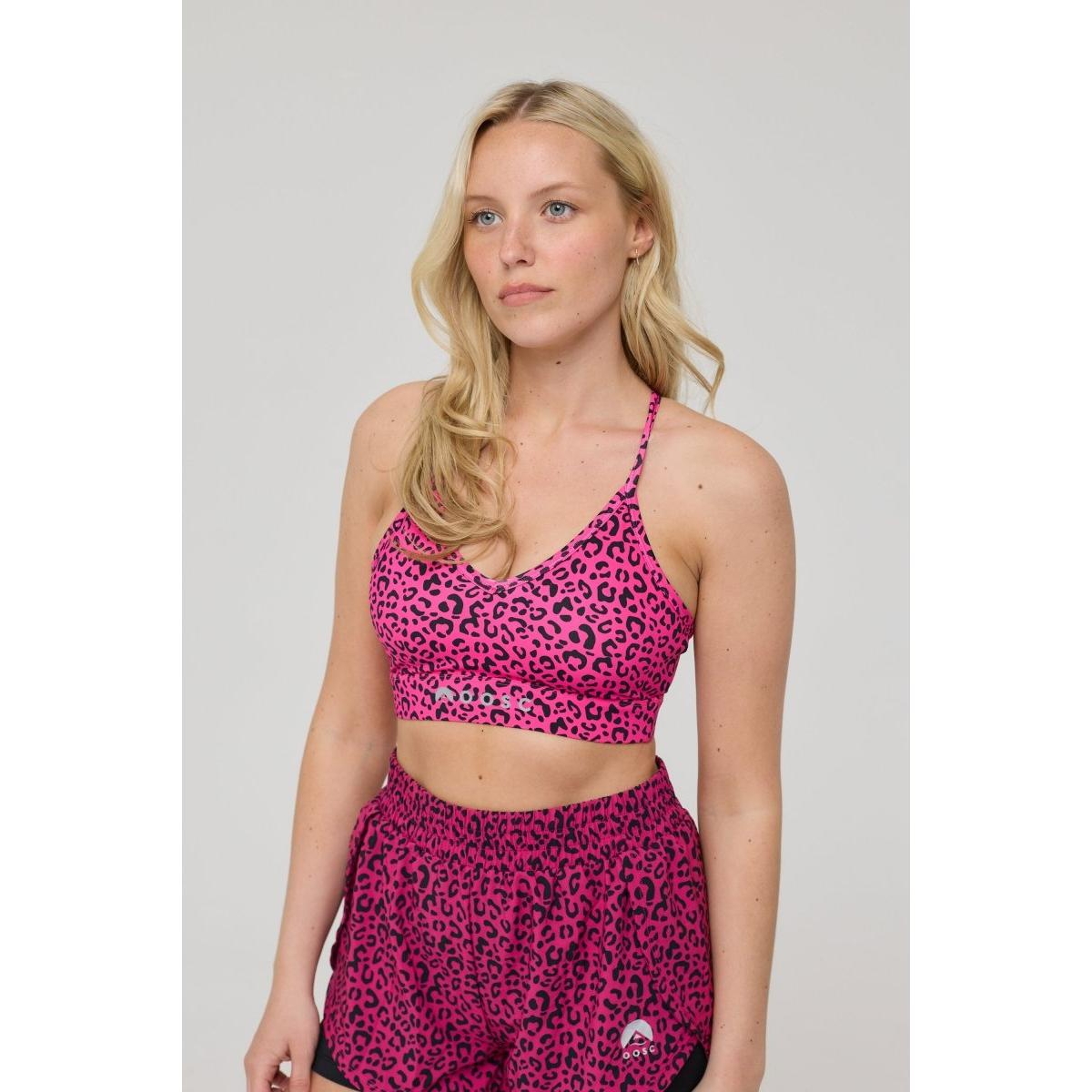 Click here for Oosc Medium Support Infinite Sports Bra - Pink Leo... prices