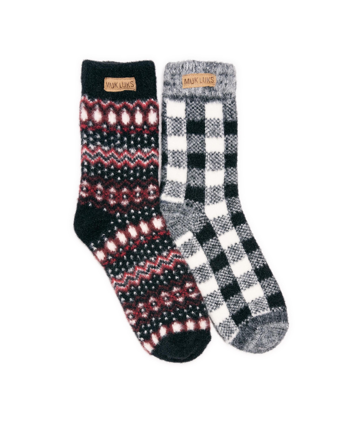 Click here for Muk Luks Womens Sweater Socks 2 Pair Pack - Ebony... prices