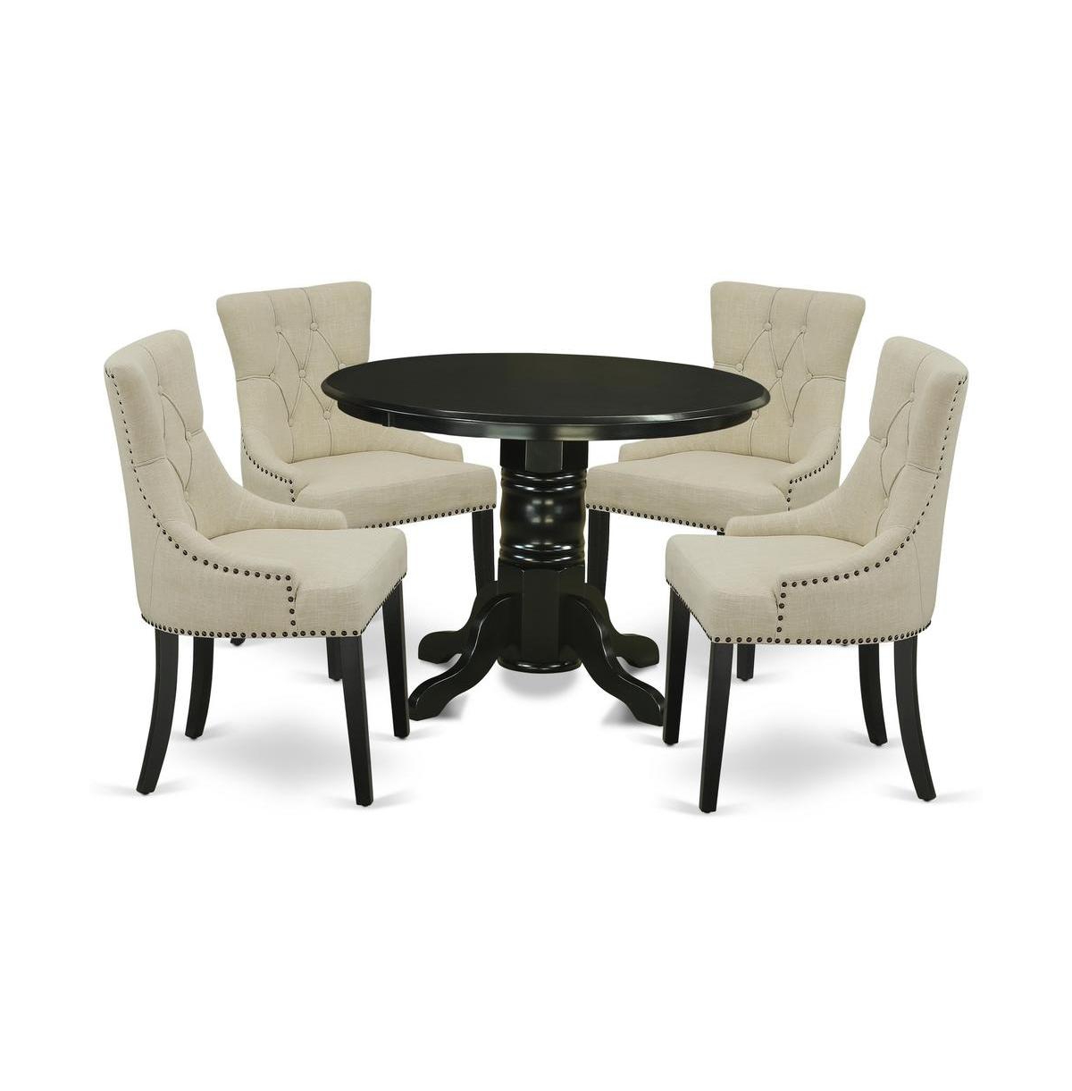 Click here for East West Furniture Dining Room Set Black  SHFR5-b... prices