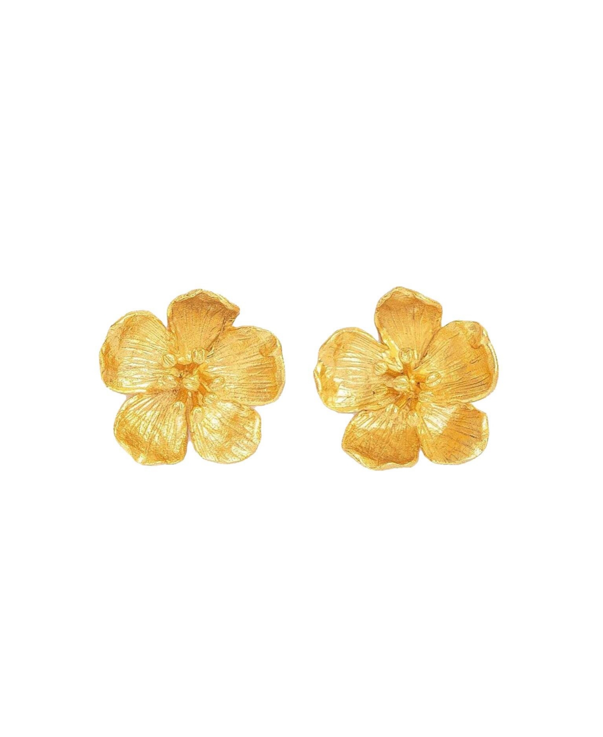 Click here for Ottoman Hands Buttercup Flower Stud Earrings - Gol... prices