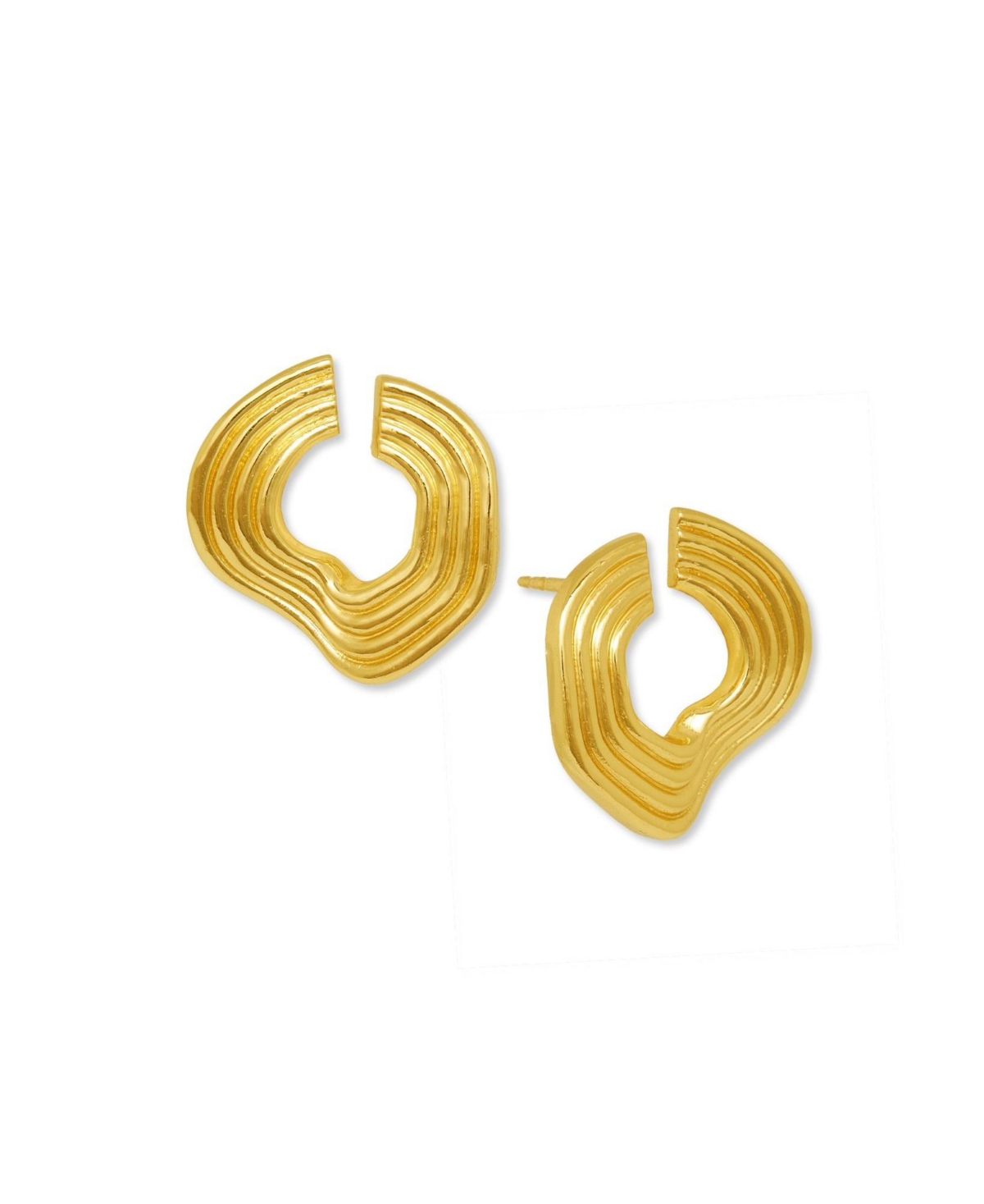Click here for Ottoman Hands Nara Wave Stud Earrings - Gold prices