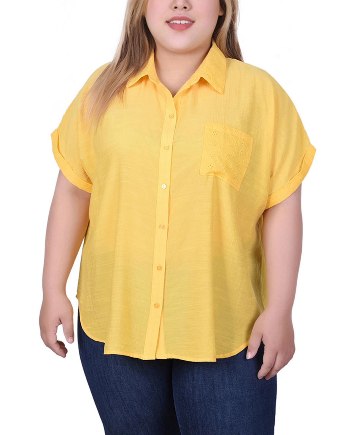 Click here for Ny Collection Plus Size Short Extended Sleeve Top... prices