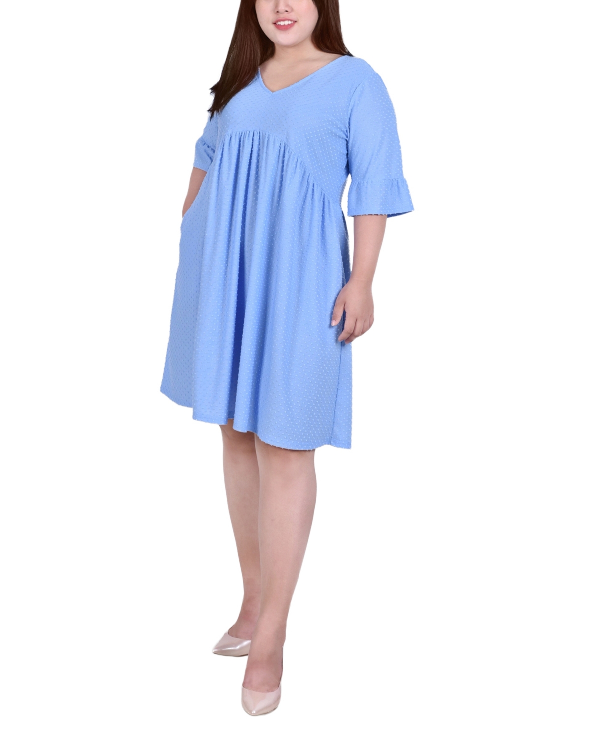Click here for Ny Collection Plus Size Bell Sleeve Empire Dress -... prices