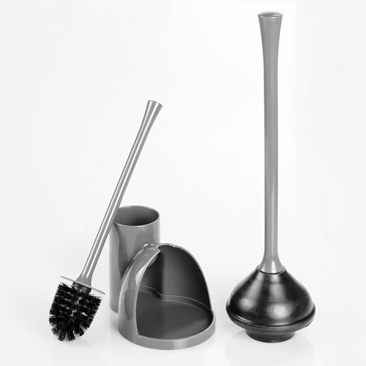 Click here for iDesign Compact Toilet Brush and Plunger Set - Gra... prices