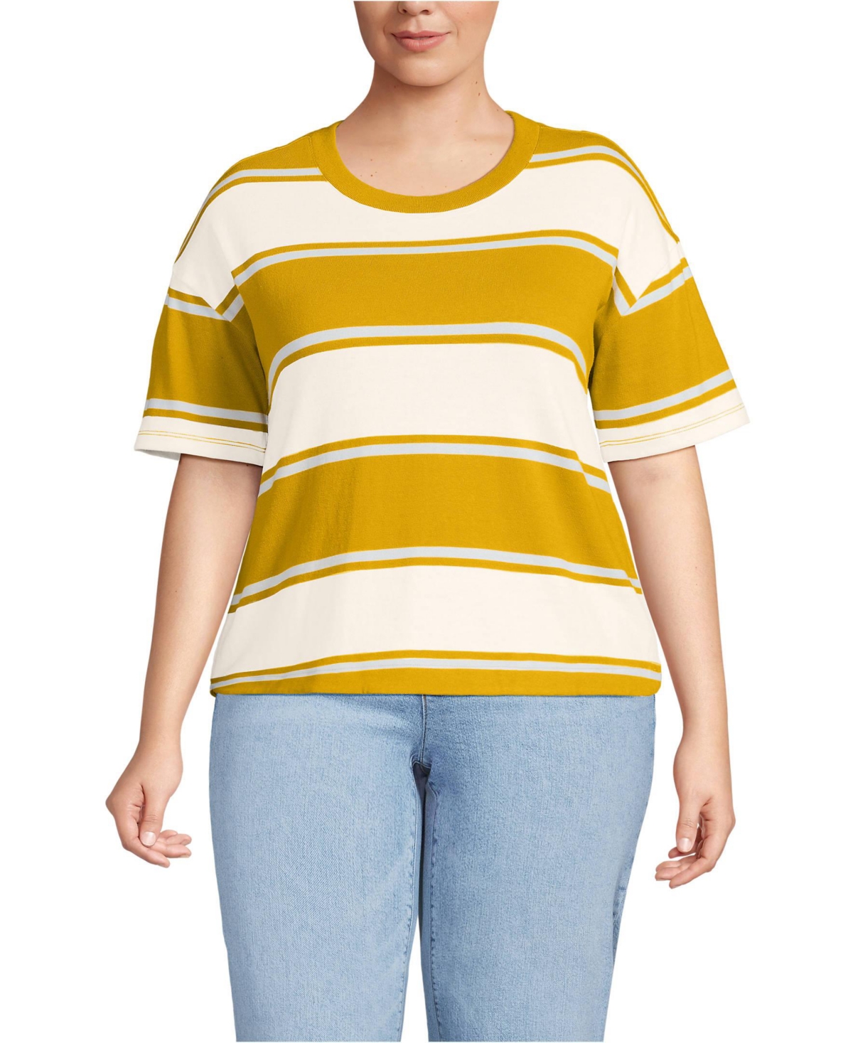 Click here for Lands End Plus Size Short Sleeve Mariner T-Shirt -... prices