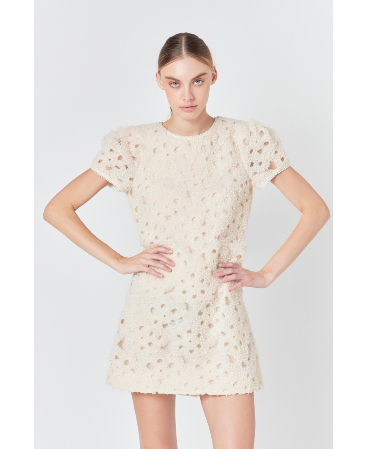Click here for endless rose Womens Pearl and Tulle Textured Mini... prices