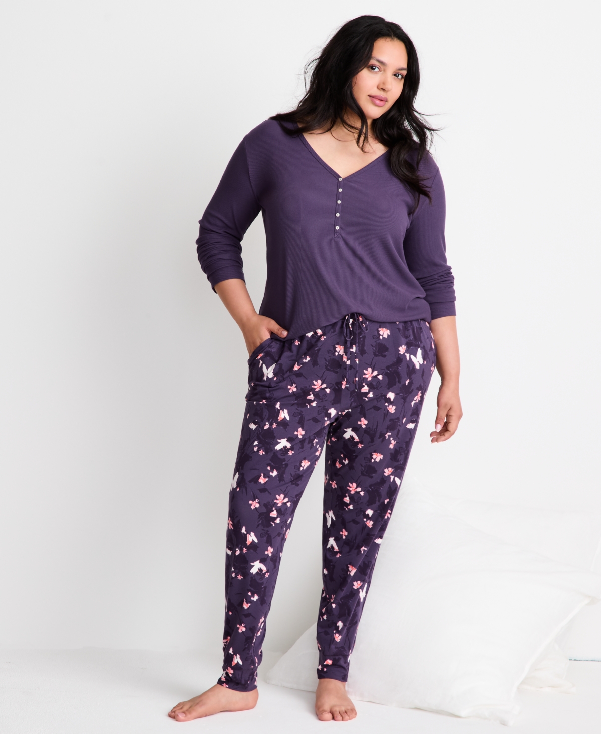 Click here for State of Day Womens Long-Sleeve Ribbed Henley Slee... prices