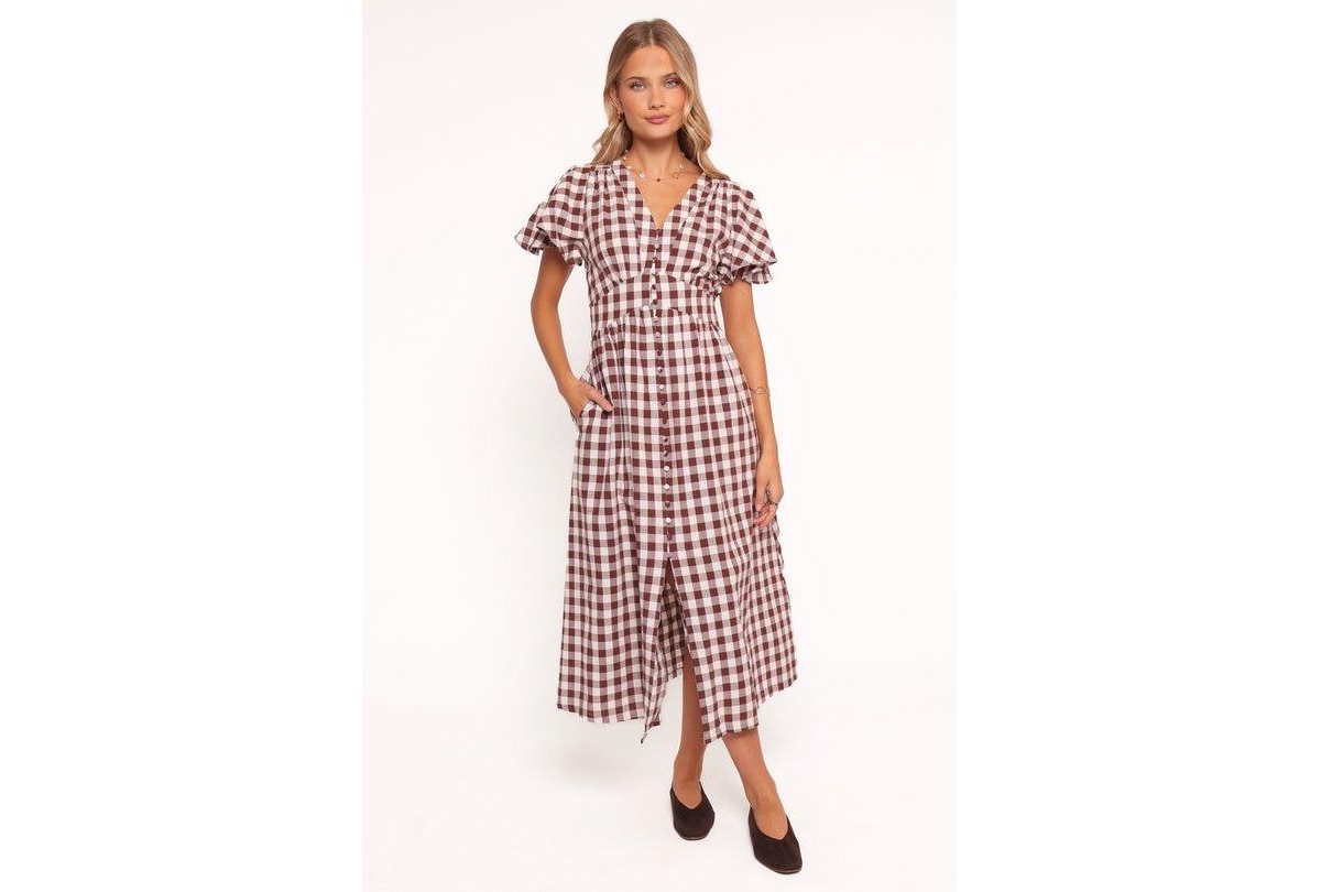 Click here for Petal and Pup Womens Robinson Maxi Dress - Brown g... prices