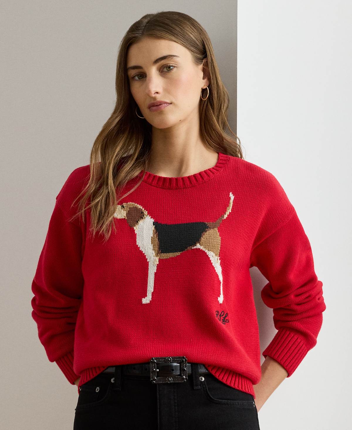 Click here for Lauren Ralph Lauren Petite Intarsia-Knit Crewneck... prices