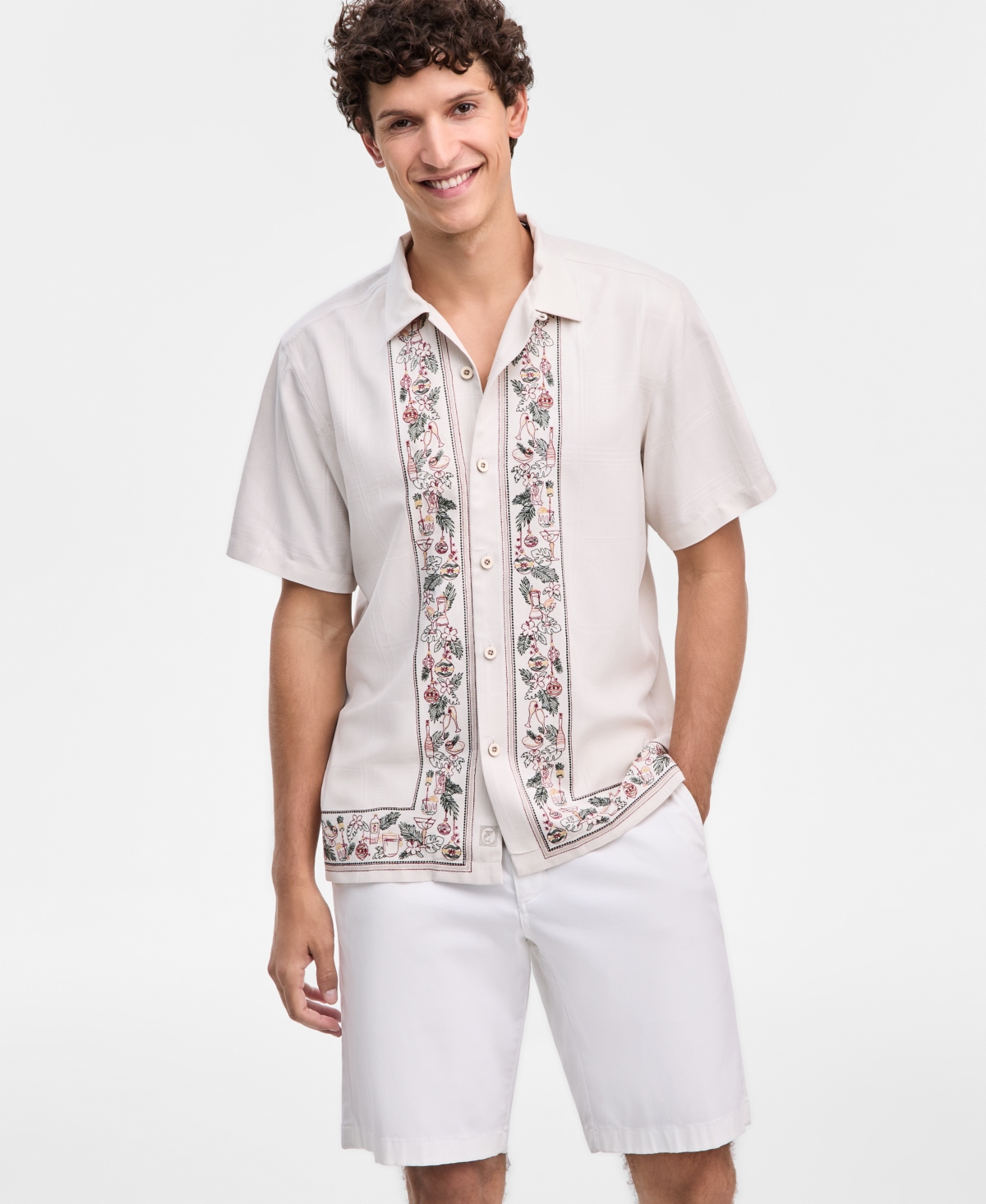 Click here for Tommy Bahama Mens Silk Holiday in Paradise Embroid... prices