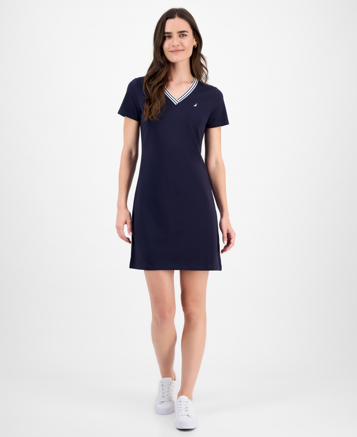 Click here for Nautica Jeans Womens V-Neck T-Shirt Dress - Night... prices