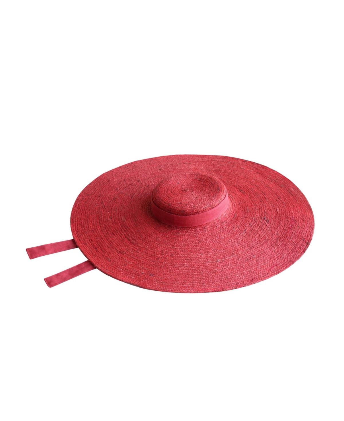 Brunna.co Lola Wide Brim Jute Straw Hat In Red - Red