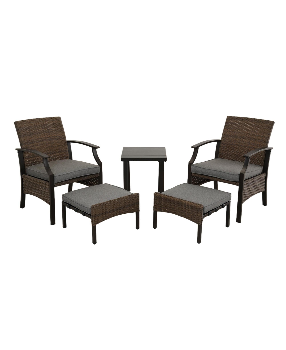 Click here for Boyel Living Wicker Coated Detachable Chat Set - 5... prices