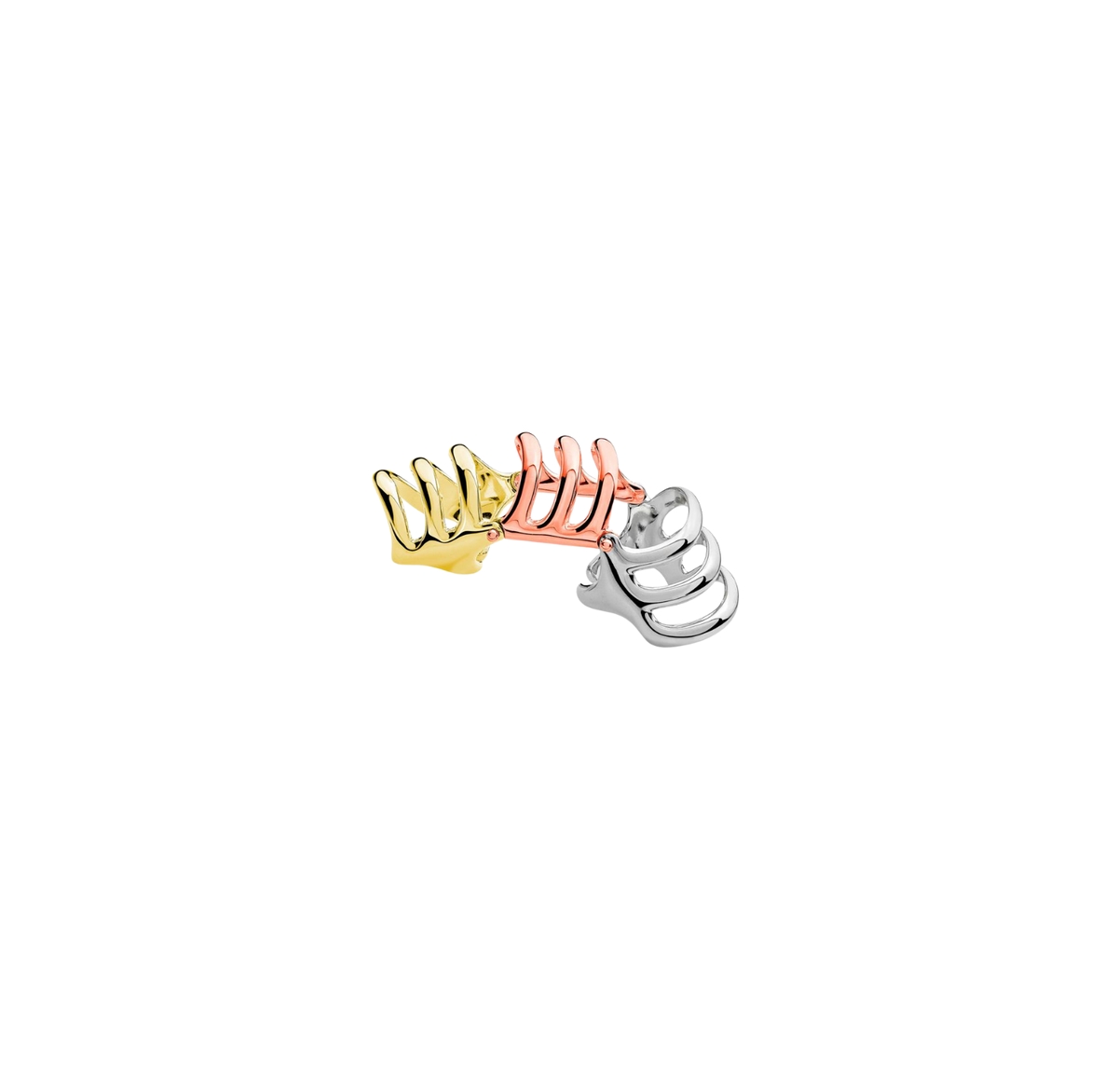 Click here for Lucy Quartermaine Tri Tone Waterfall Armour Ring -... prices