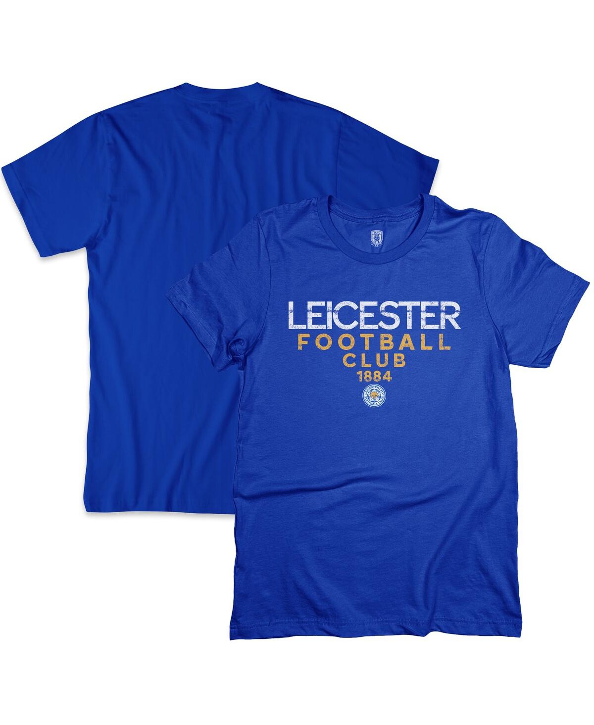 Click here for 1863FC Mens Blue Leicester City Tapered Text T-Shi... prices
