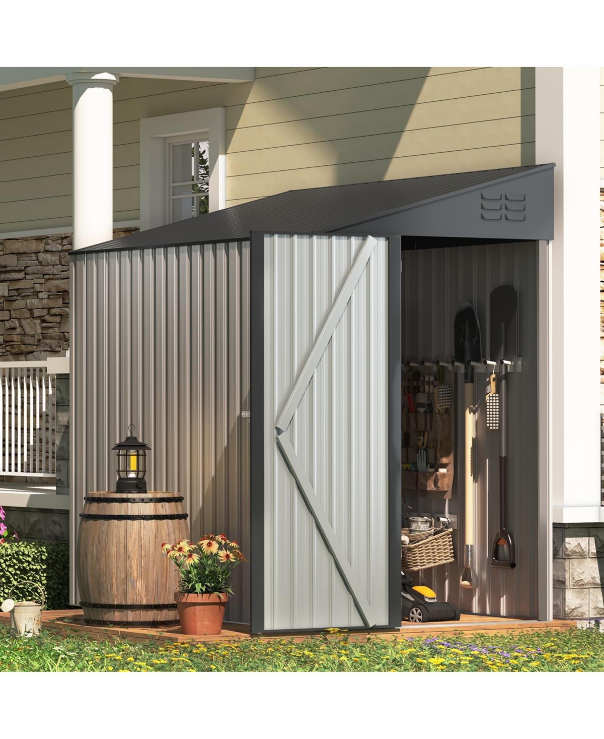 Click here for Aecojoy 4x7 Lean to Shed Outdoor Storage Shed - Br... prices