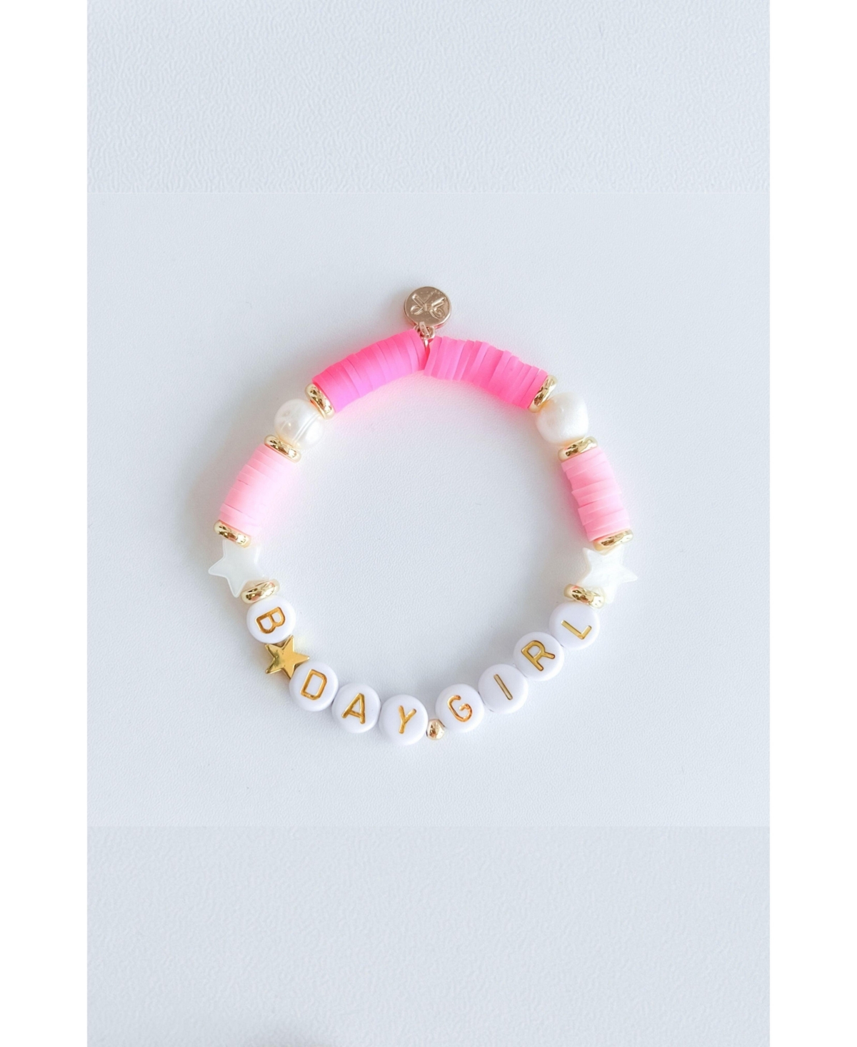 Click here for Bits & Bows Girls Birthday Beaded Bracelet in Pink prices