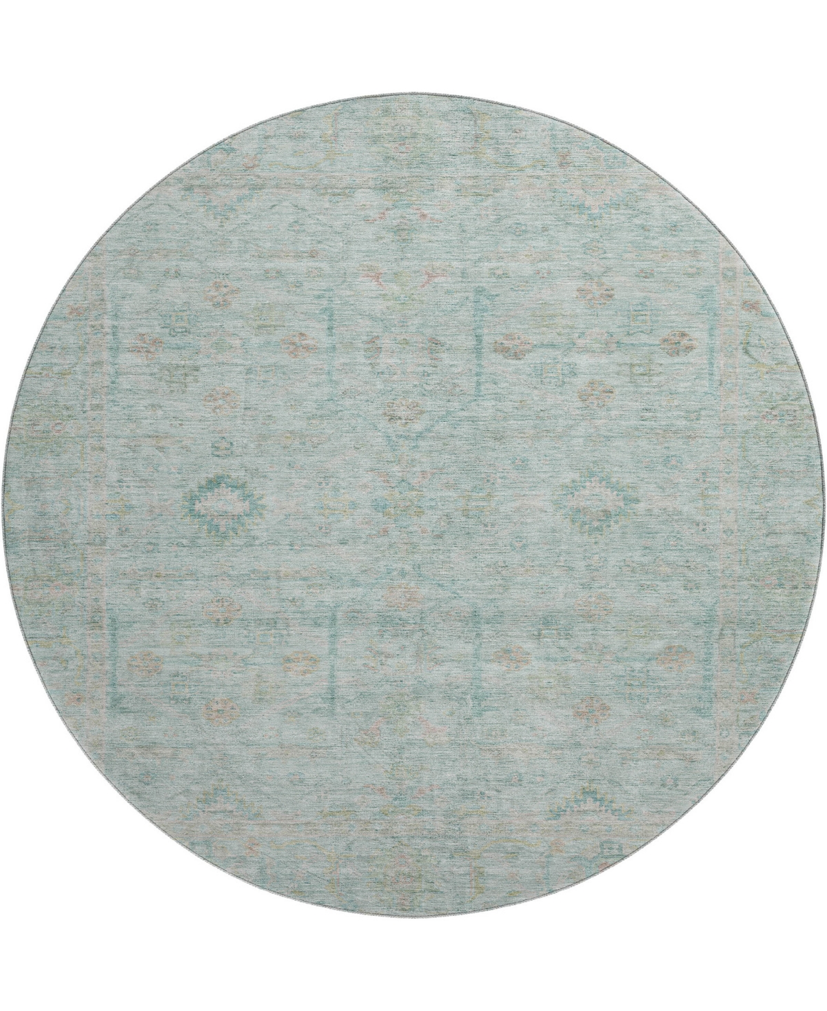 Click here for Dalyn Ravenna RN5 8x8 Round Area Rug - Teal  Mist prices