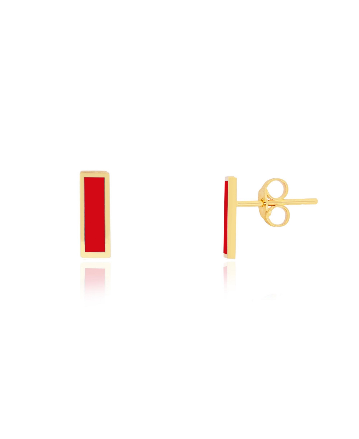 Click here for The Lovery Red Bar Stud Earrings 14K Gold prices