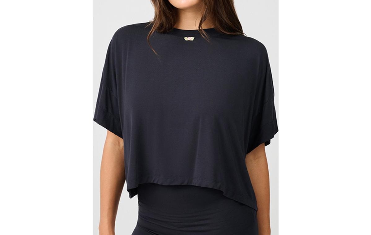 Click here for WeWoreWhat Womens Cropped Sleep Tee - Black prices