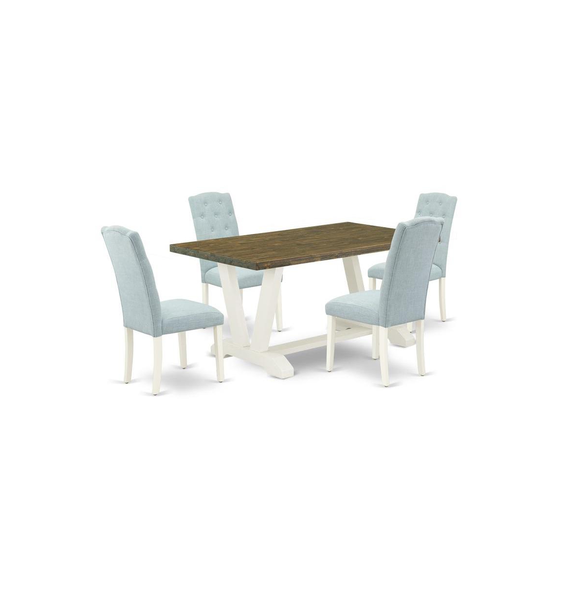 Click here for East West Furniture V076CE215-5 5-Piece Dining Set... prices