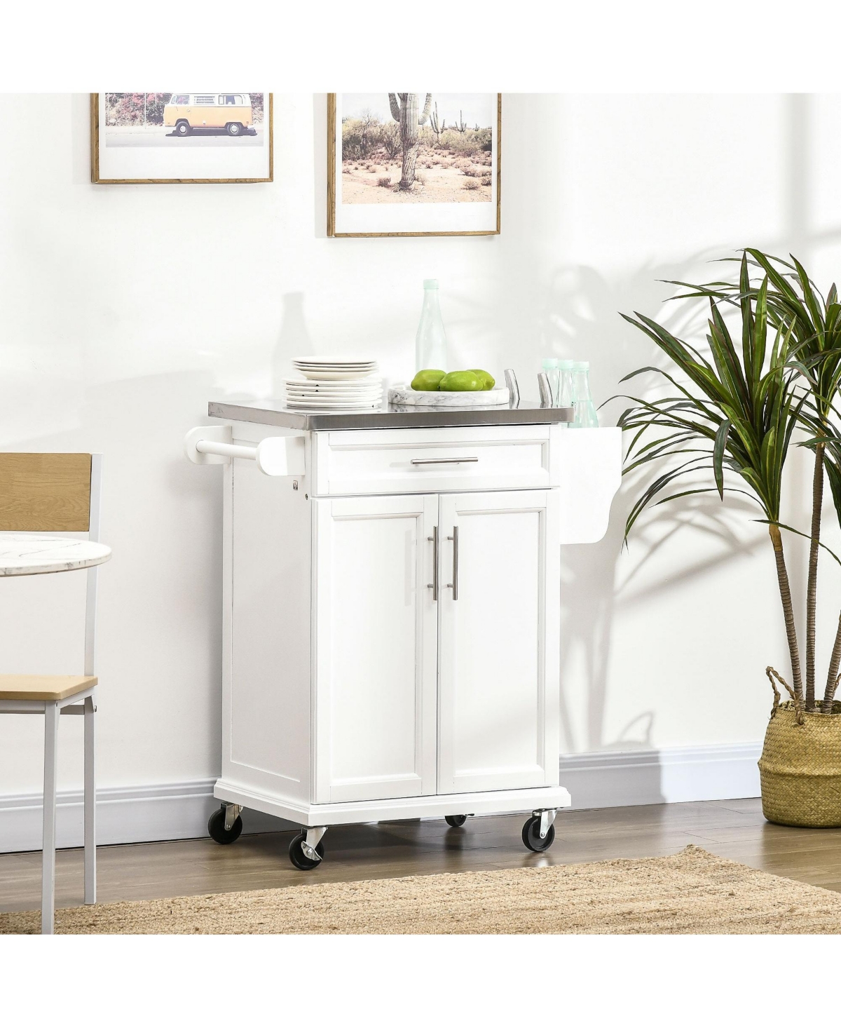 Click here for Halifax North America White Kitchen Cart: Stainles... prices